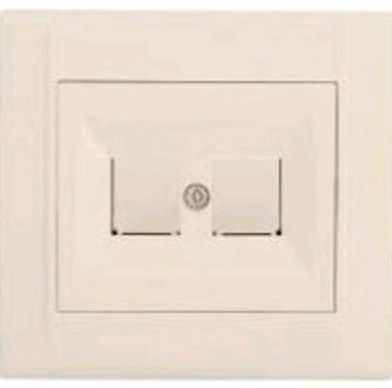 Купить Розетка Makel Defne 2xRJ45/RJ11, крем