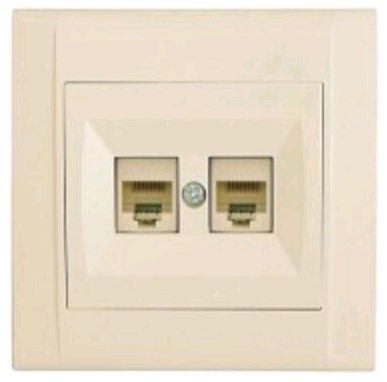 Купить Розетка Makel Defne TV, концевая, крем